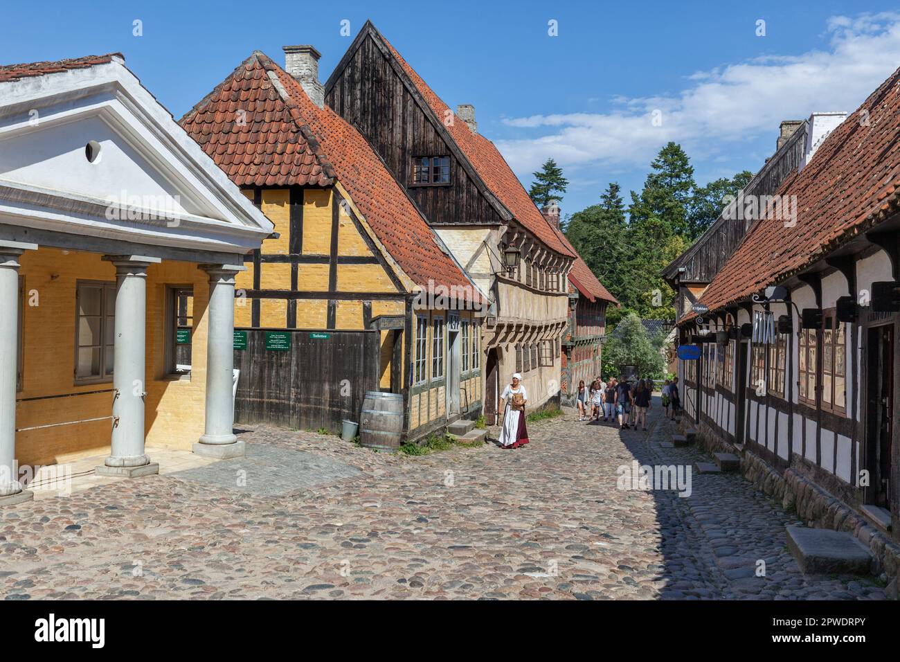 Half timbered historic buildings in The Old Town open air museum - Den ...