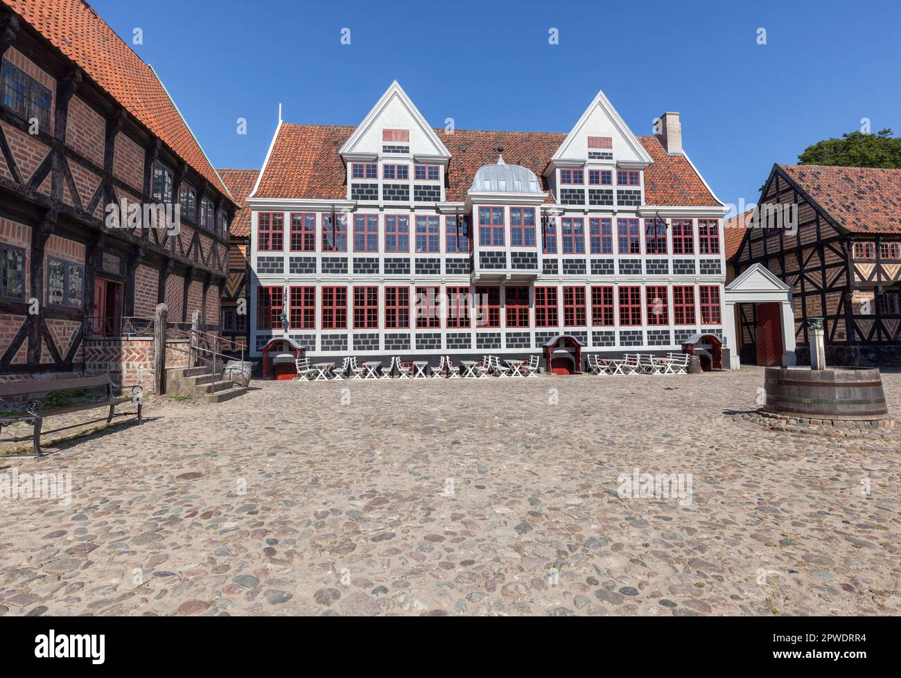 Half timbered historic buildings in The Old Town open air museum - Den ...