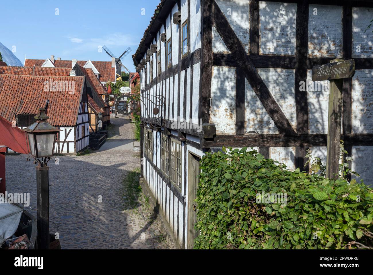 Half timbered historic buildings in The Old Town open air museum - Den ...