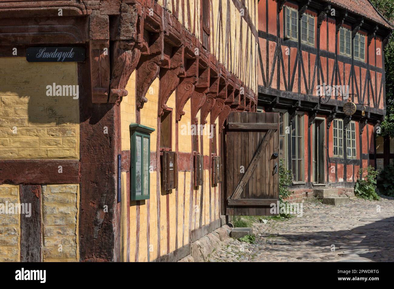 Half timbered historic buildings in The Old Town open air museum - Den ...