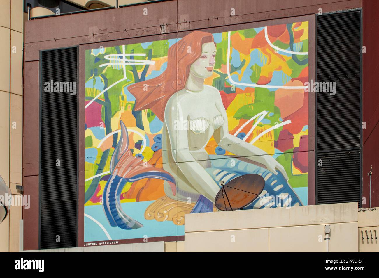 Mermaid Street Art by Justine McAllister, Darwin, NT, Australia Stock ...