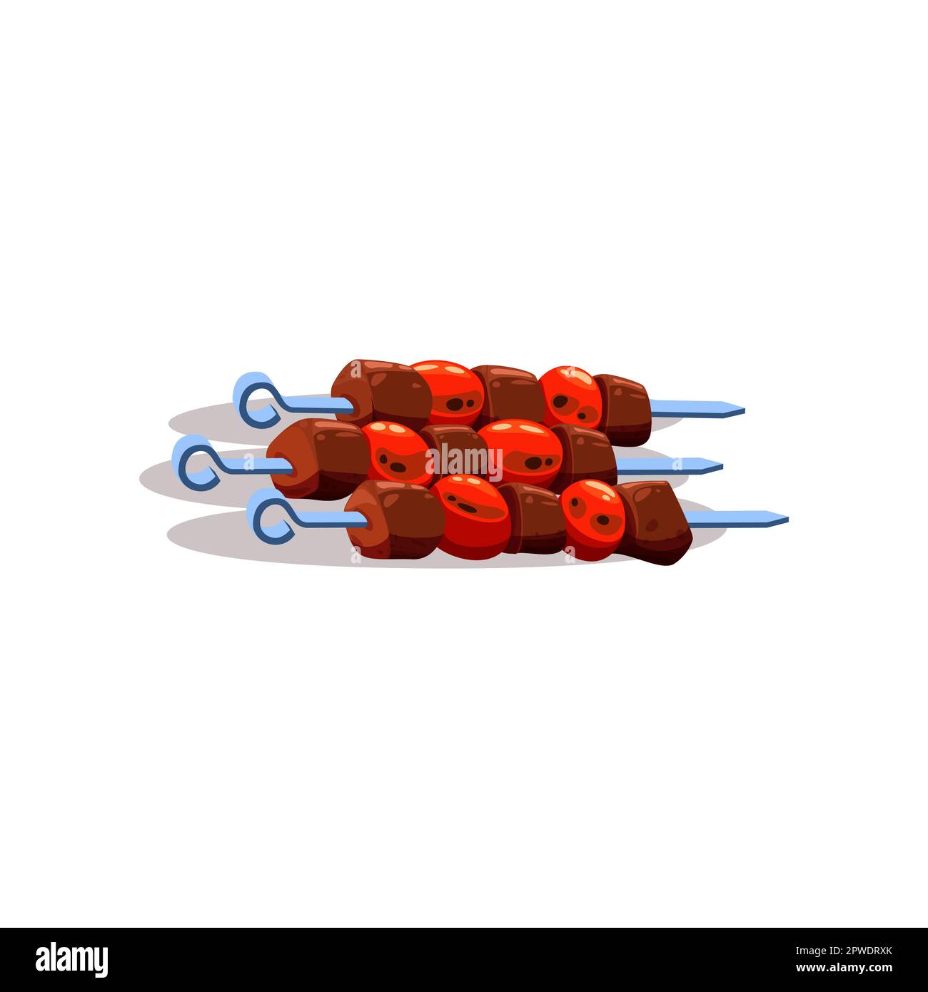 Colorful shashlik or kebab cartoon illustration Stock Vector Image ...
