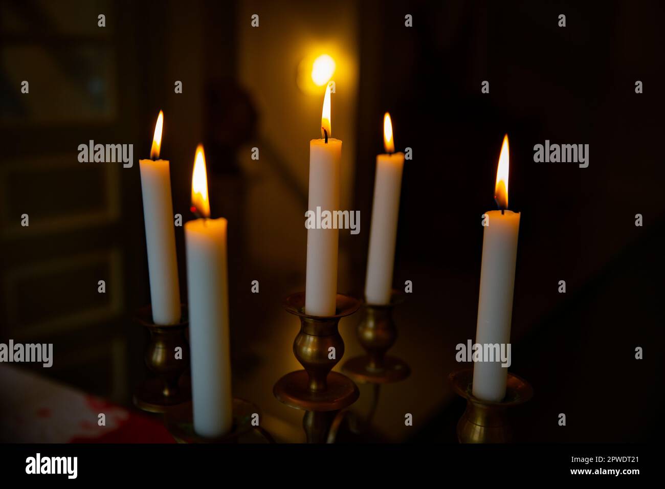 Spooky and scary environment by candlelight Stock Photo - Alamy