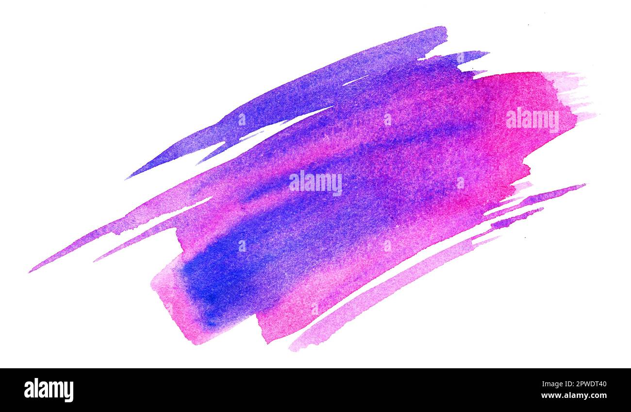 hand draw watercolor splashes, colorfull brush stain, painted stroke ...