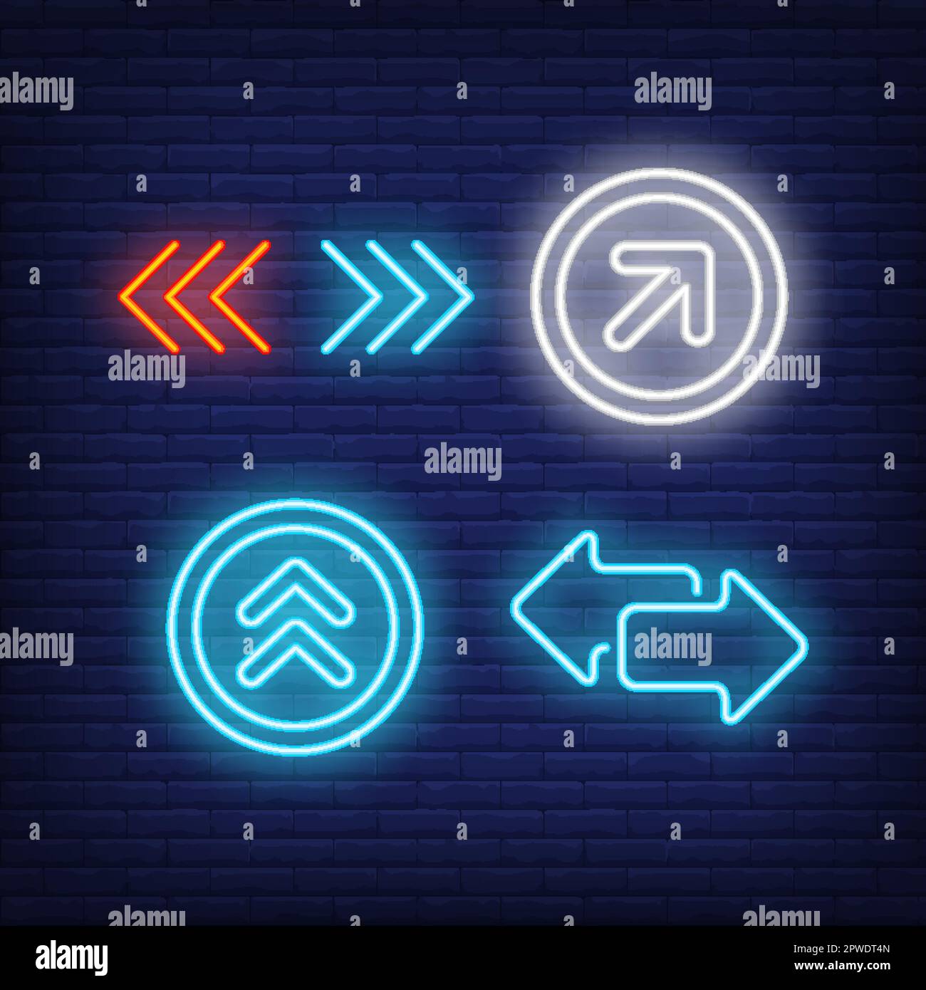 Interface arrows neon signs set Stock Vector Image & Art - Alamy