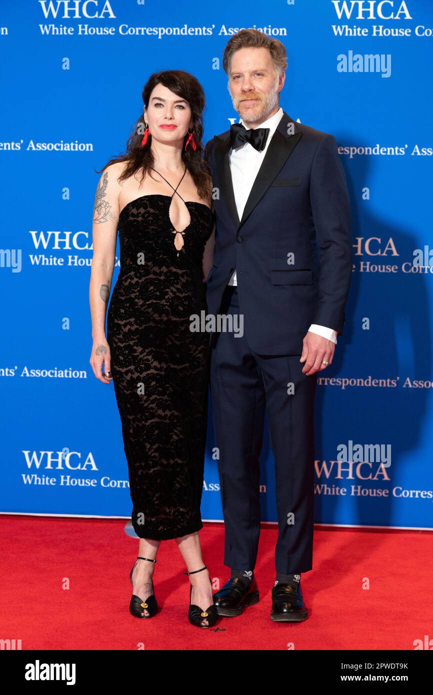 English actress Lena Headey and actor Marc Menchaca pose for ...