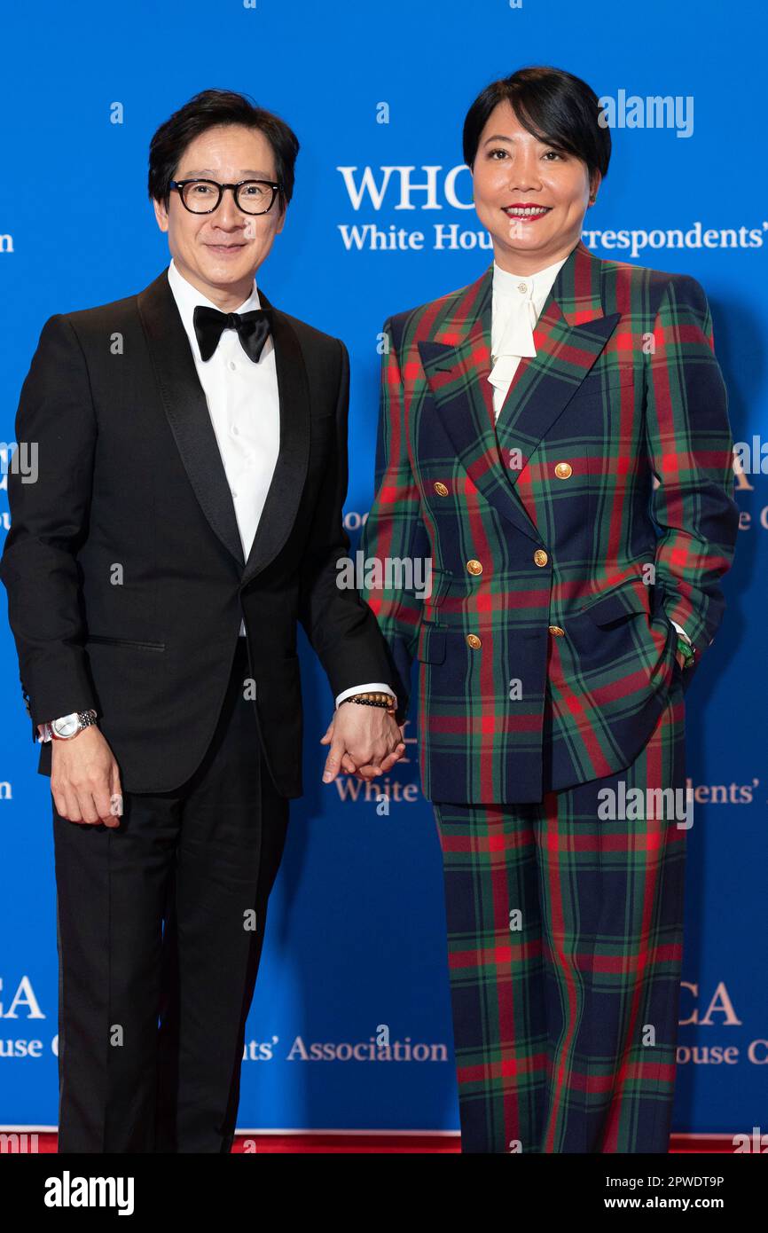 US-Vietnamese actor Ke Huy Quan, left, and Echo Quan poses for ...