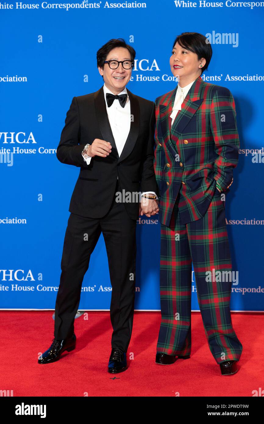 Vietnamese-American actor Ke Huy Quan, left, and Echo Quan pose for ...