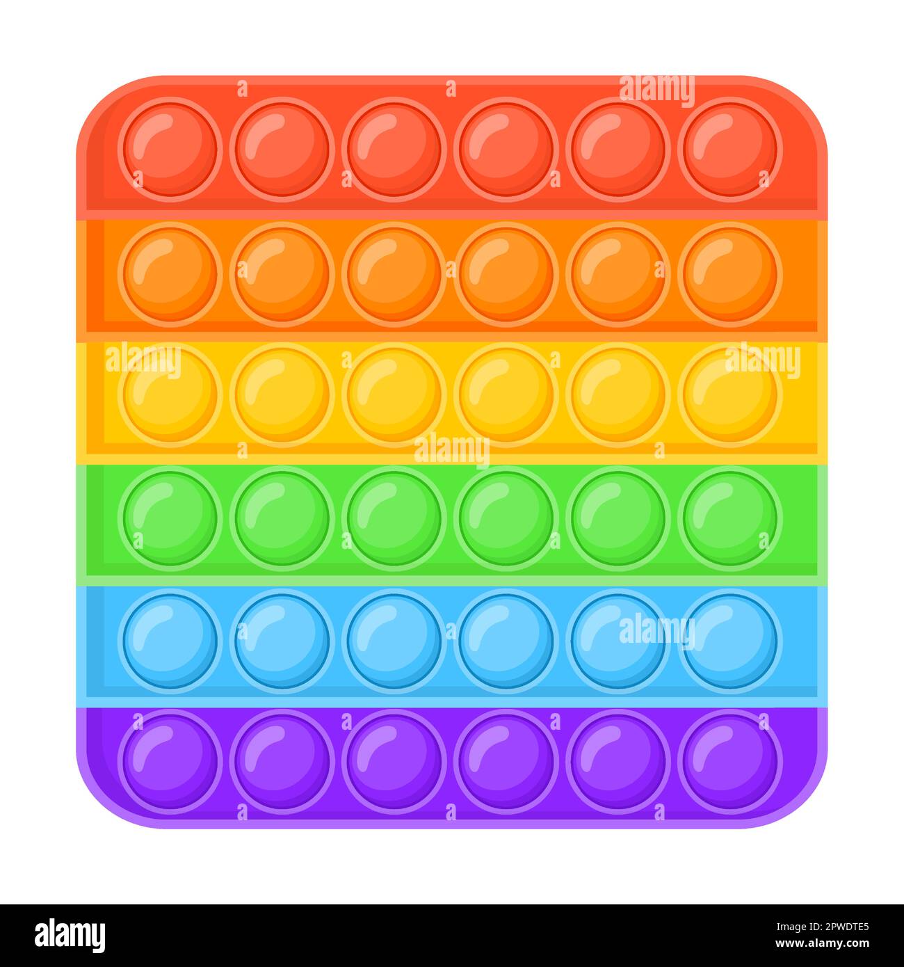 soft square Colorful pop it and simple dimple toy vector illustration ...