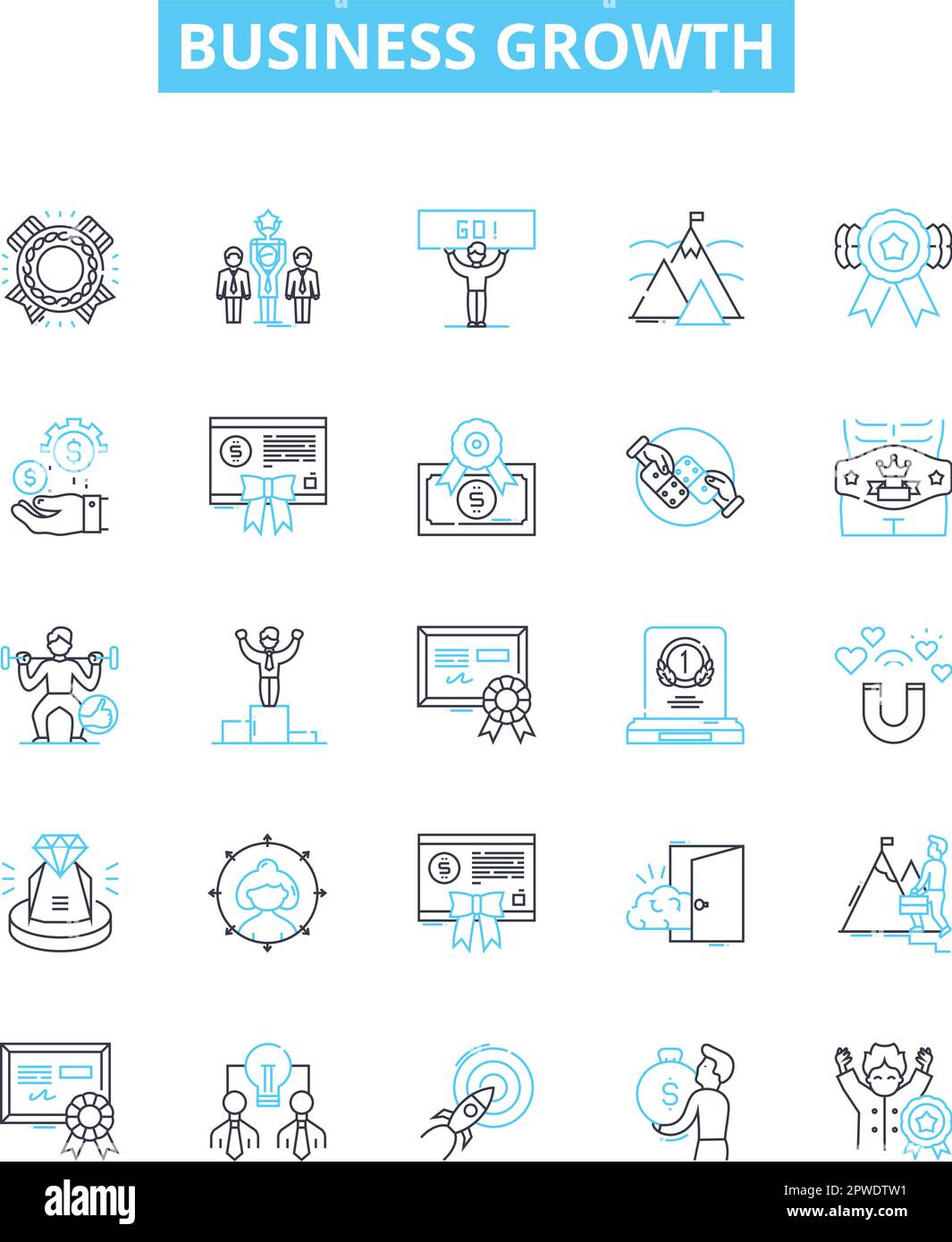 Business growth vector line icons set. Expansion, Prosperity, Expansion ...