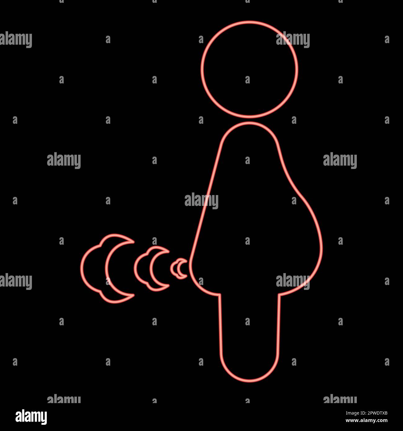 Neon Pregnant Woman Farts Break Wind Farting Bloating Gas Cloud Stench