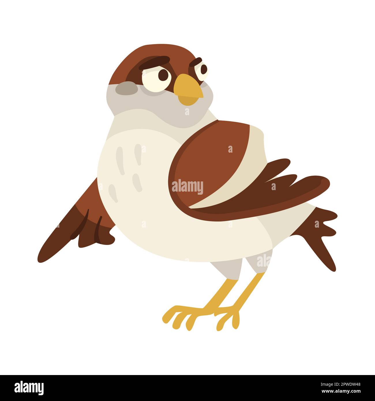 Angry sparrow pointing at ground cartoon illustration Stock Vector ...