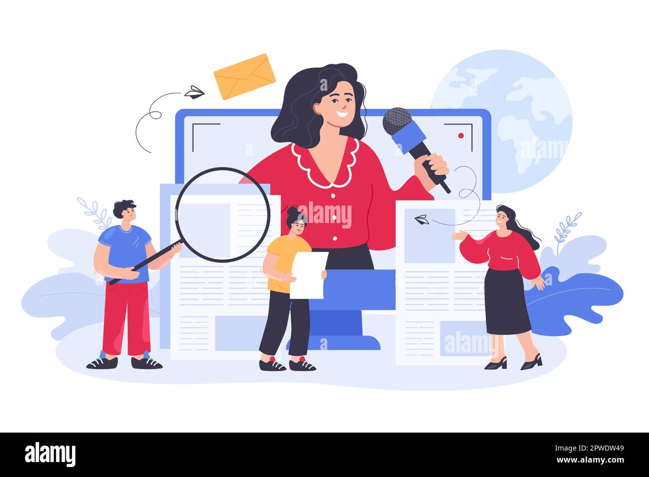 Newscaster tv screen Stock Vector Images - Alamy