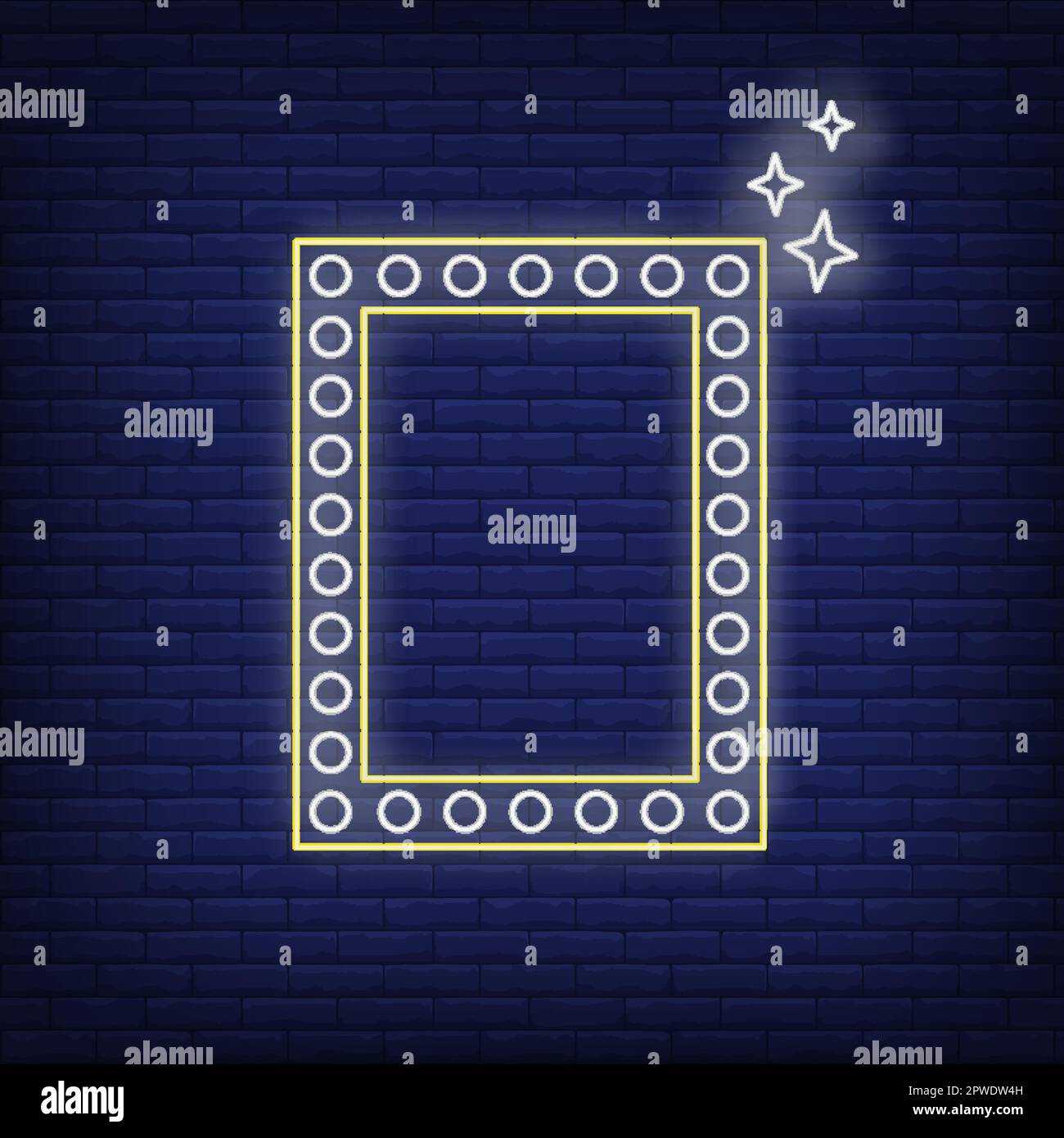 Decorative frame with sparkles neon sign Stock Vector Image & Art - Alamy