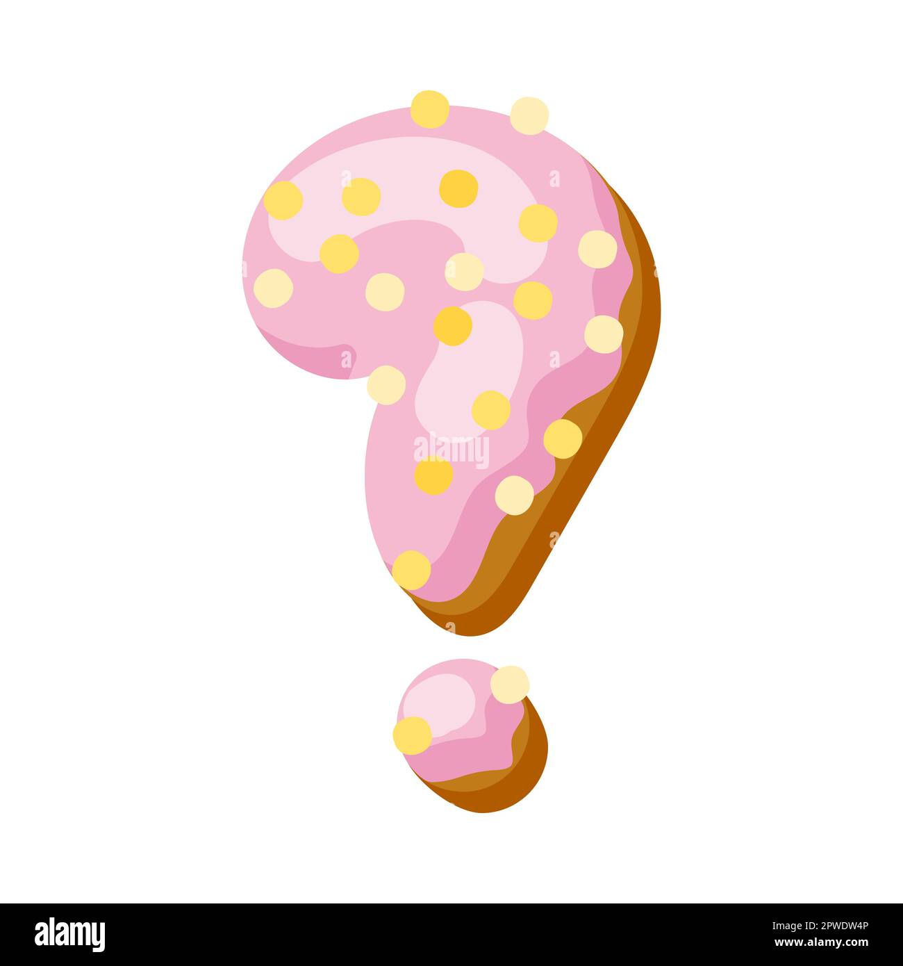 Question mark in donut font vector illustration Stock Vector Image ...