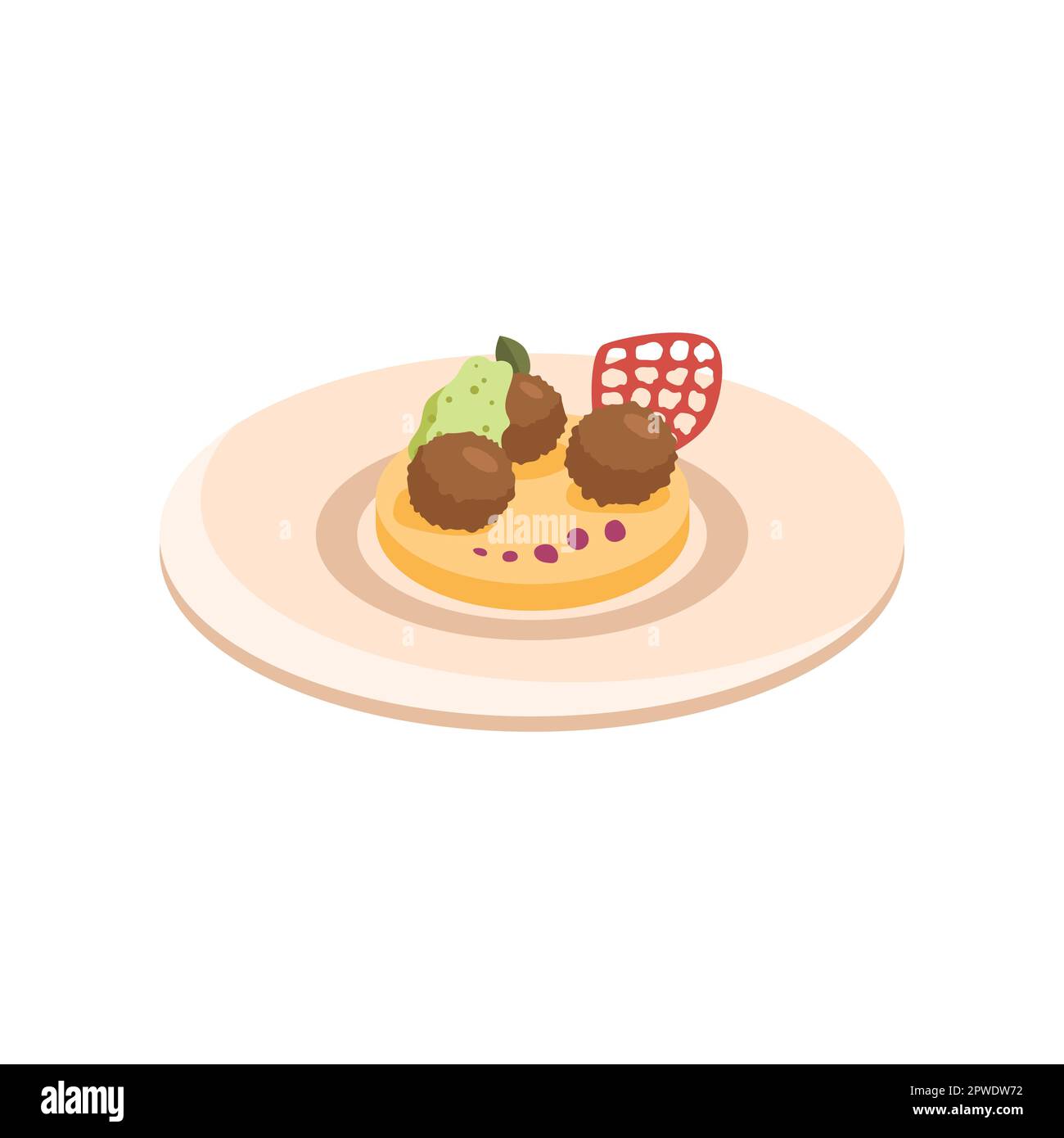 Molecular brown food on plate cartoon illustration Stock Vector Image ...