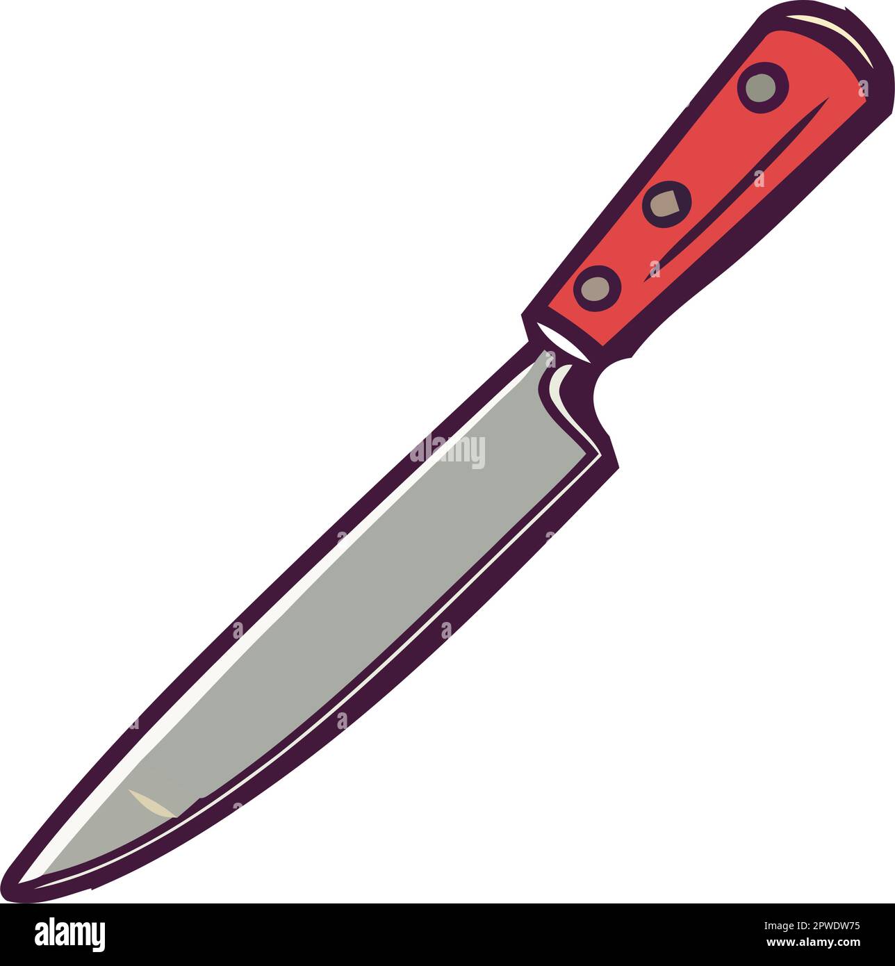 Sharp steel blade, metallic handle, cutting work tool Stock Vector ...
