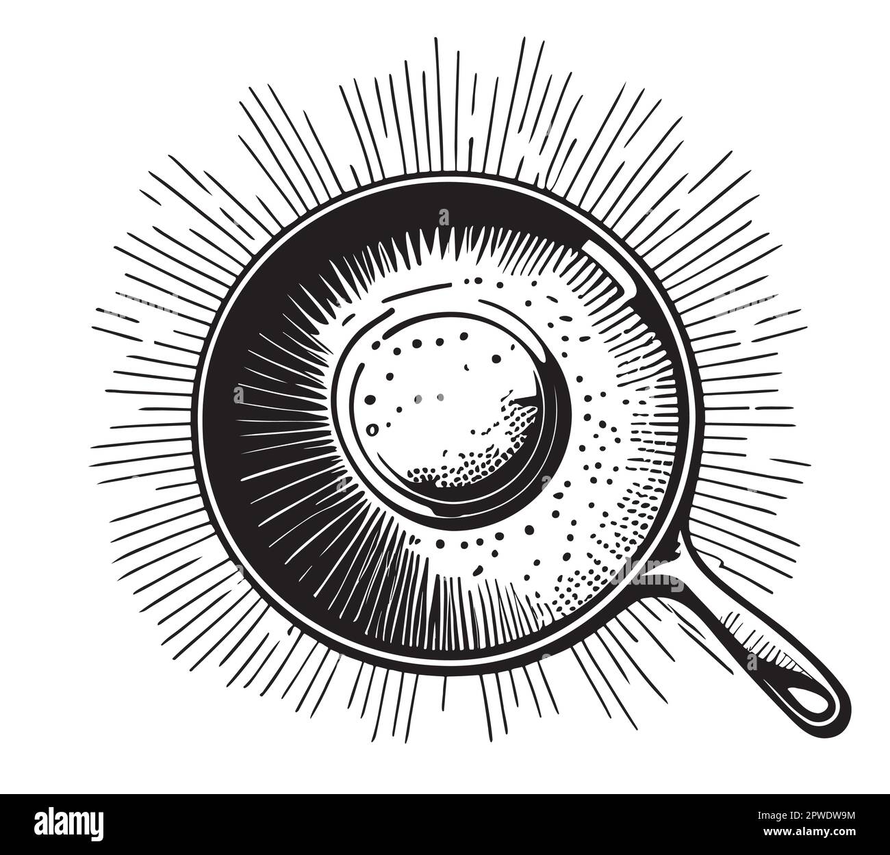 Frying pan hand drawn in doodle style Vector illustration Stock Vector ...