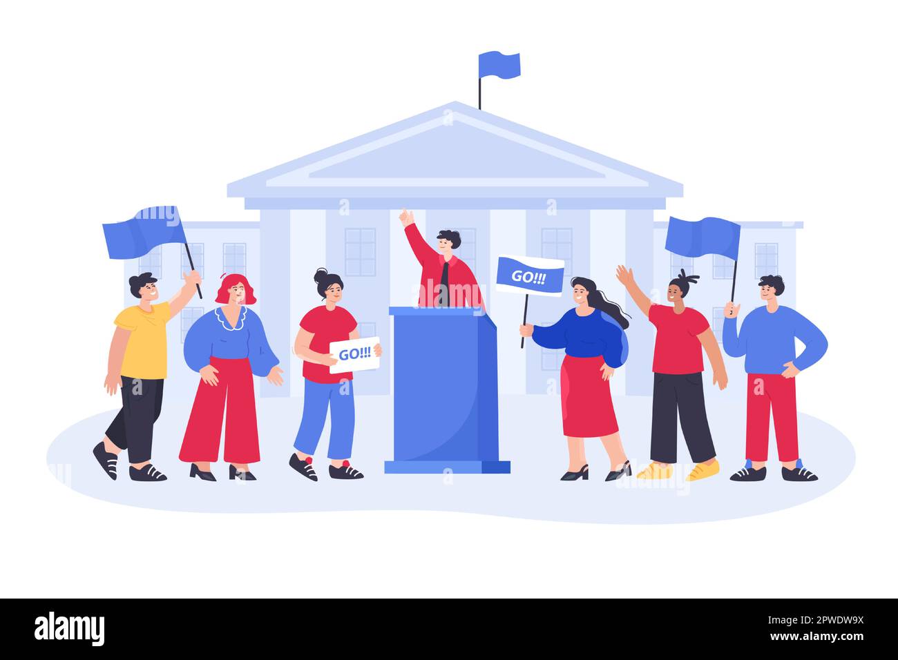 Minister giving speech in background of parliament building Stock ...