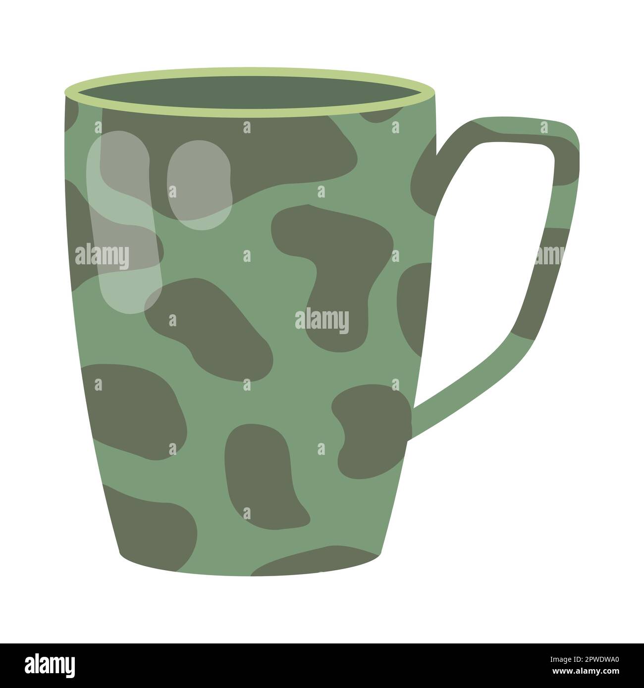 Modern ceramic mug with camouflage print cartoon illustration Stock ...