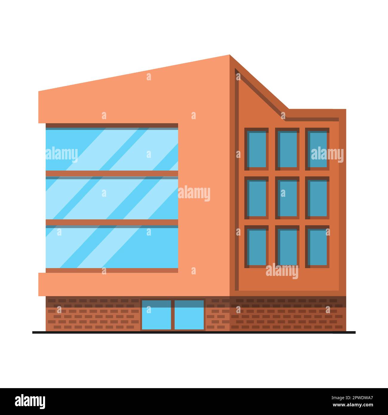 Brick Apartment Building Illustration