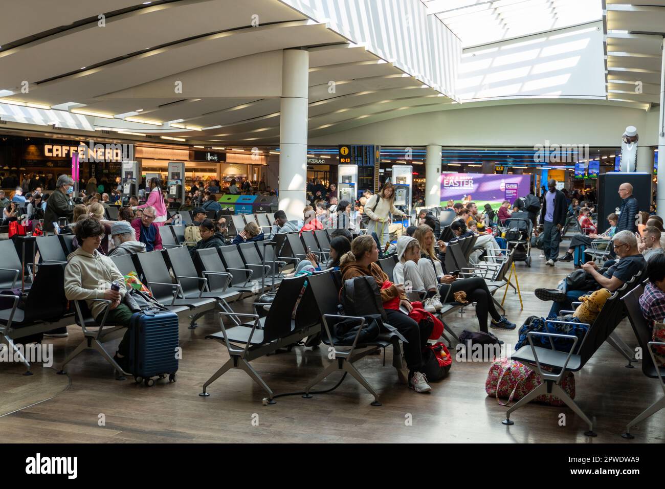 London, United Kingdom - 04-07-2023: Departures Hall London Heathrow ...
