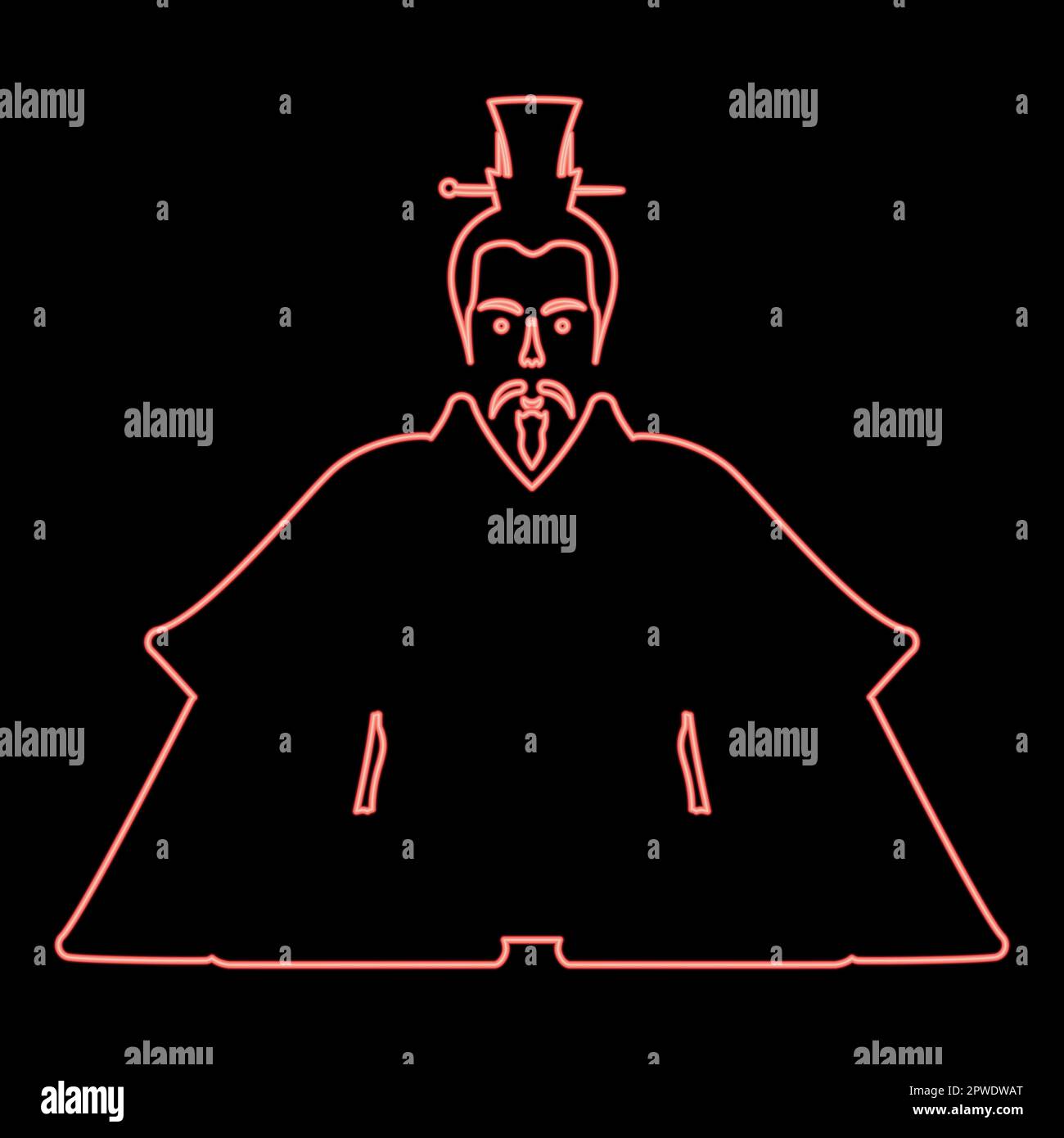 Neon emperor Japan China silhouette Chinese nobility Japanese ancient ...