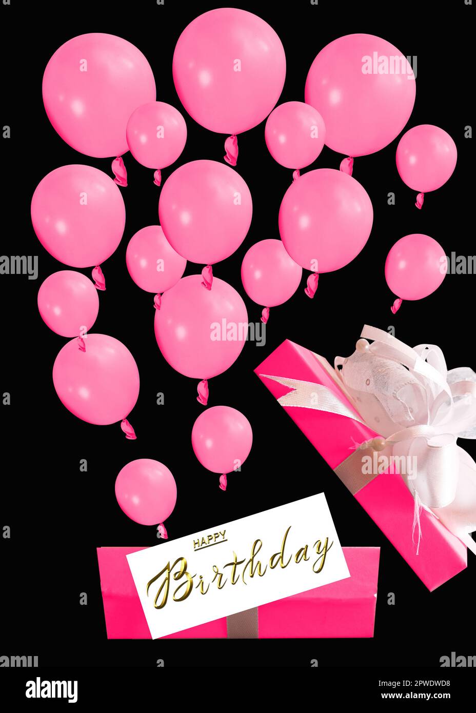 happy birthday card with balloons Stock Photo - Alamy