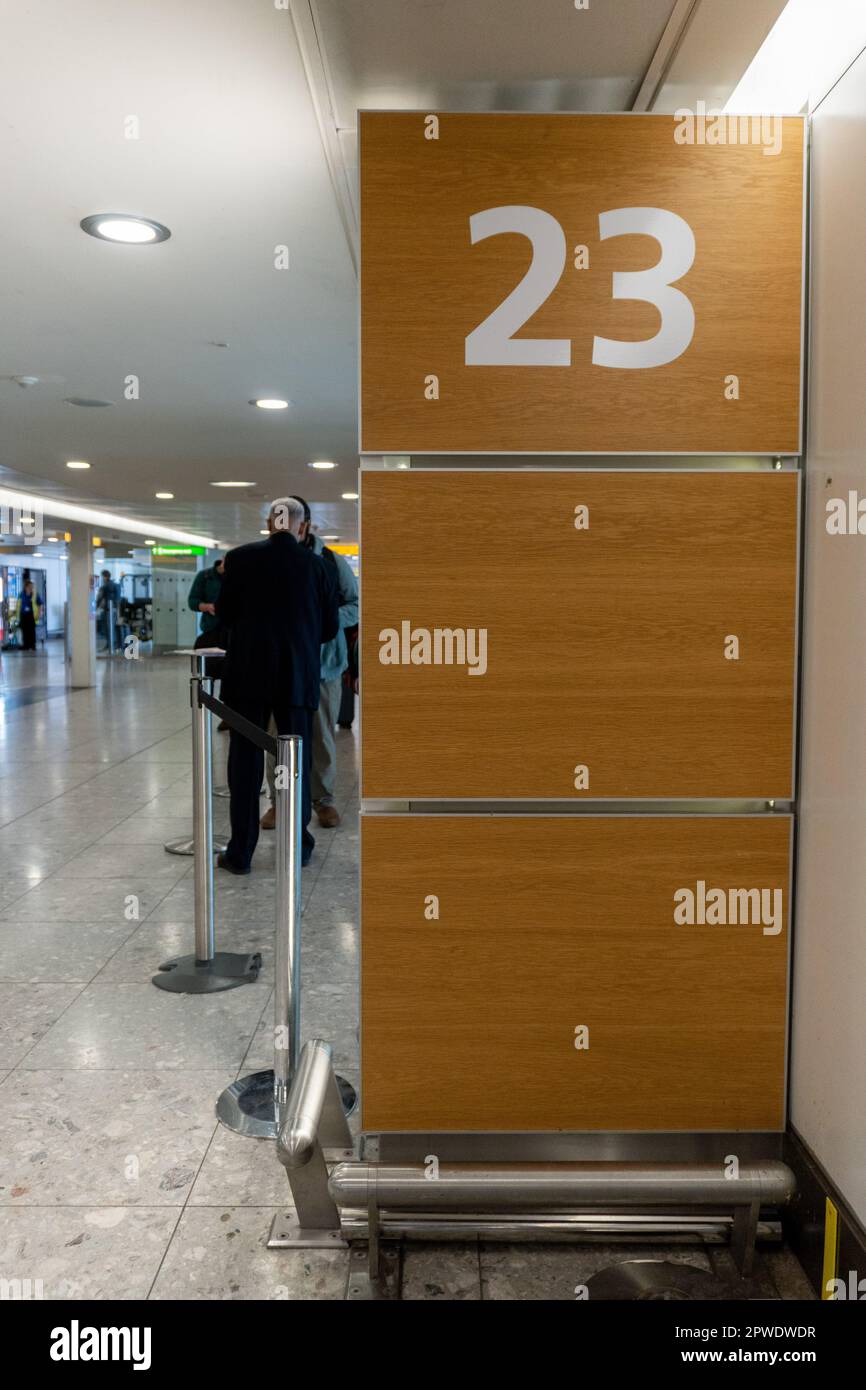 London, United Kingdom - 04-07-2023: Gate 23 London Heathrow Terminal 3 ...