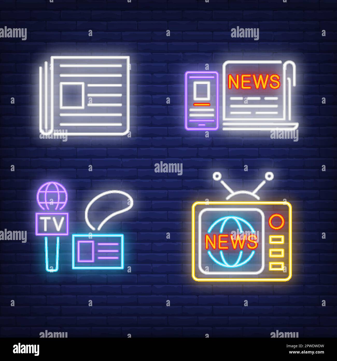 Neon sign signs information Stock Vector Images - Alamy