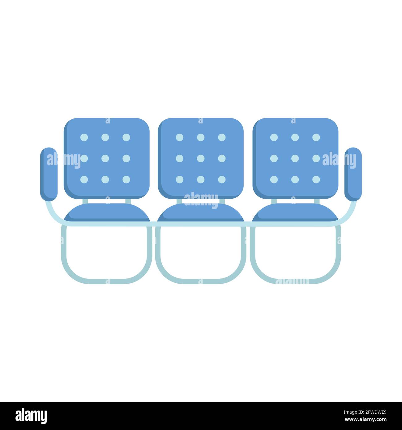 Blue airport seats in waiting area cartoon illustration Stock Vector ...