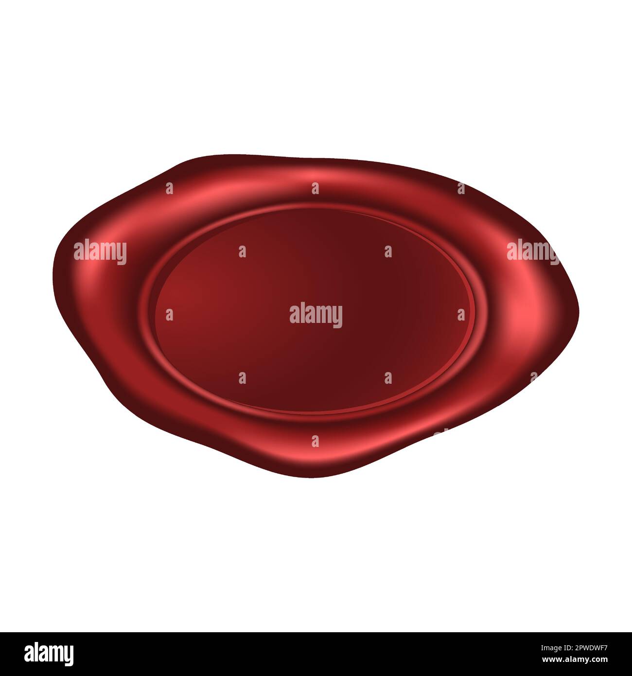 oval horizontal Antique wax stamp in shape on white background cartoon ...