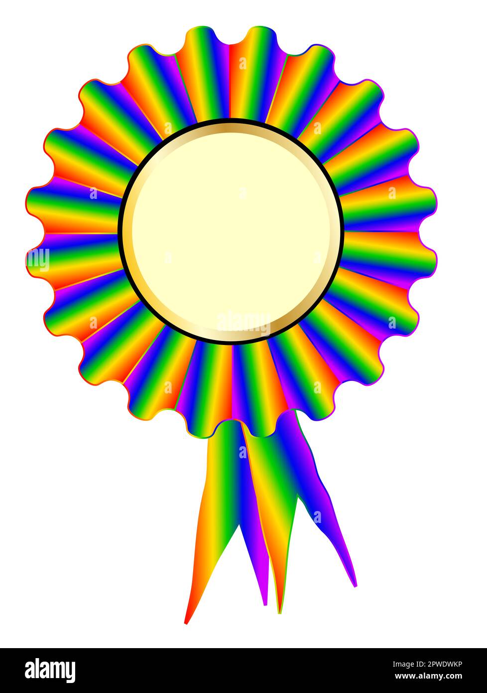 A LGBTQ rosette with a blank legend area over white Stock Photo - Alamy