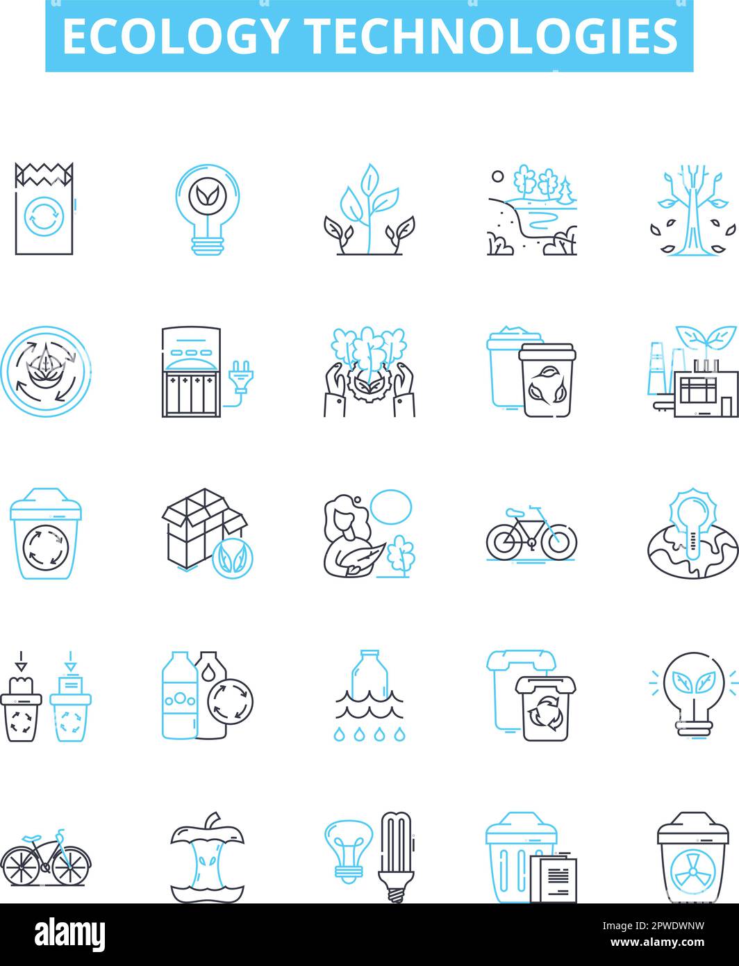 Ecology technologies vector line icons set. Ecosphere, Biosphere ...