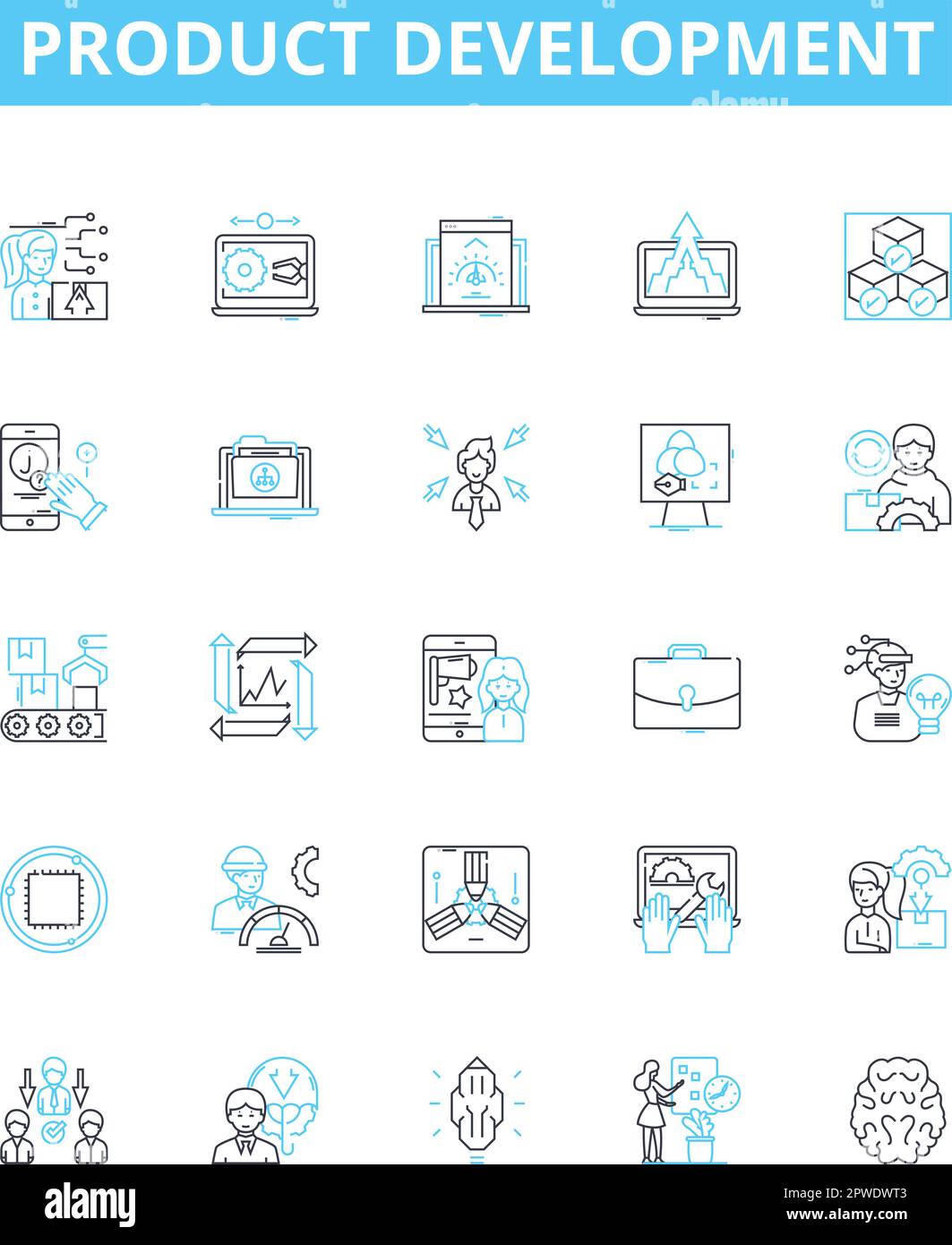 Product development vector line icons set. Product, Development, Plan ...