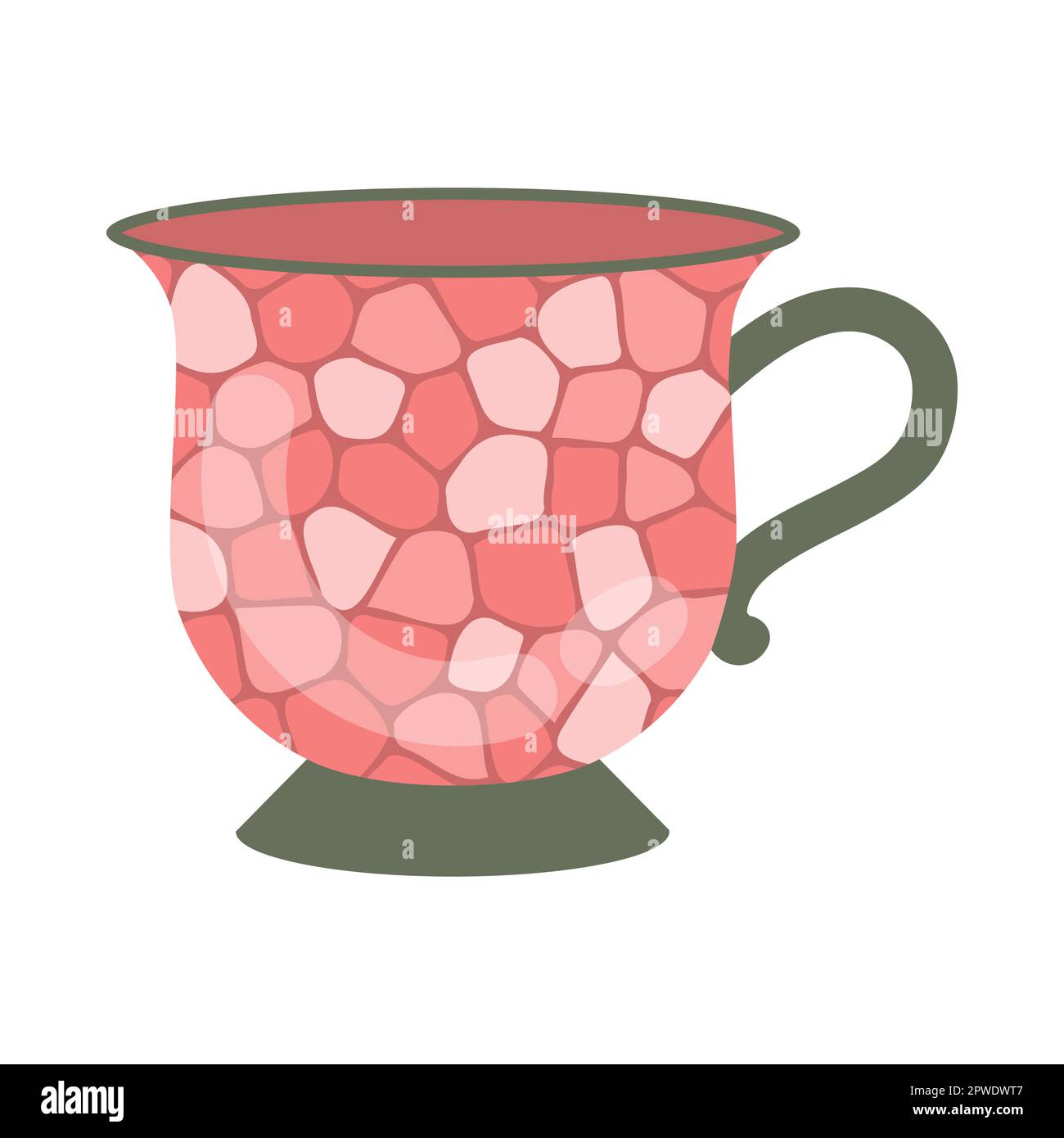 Modern pink porcelain cup cartoon illustration Stock Vector Image & Art ...