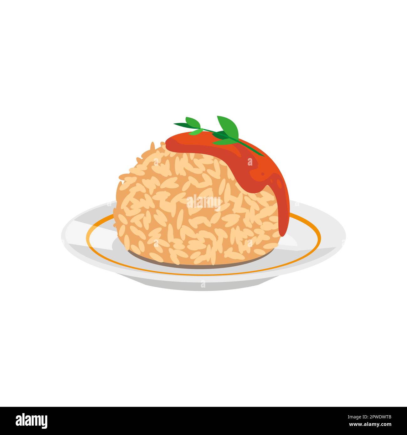 Rice ball with topping cartoon illustration Stock Vector Image & Art ...