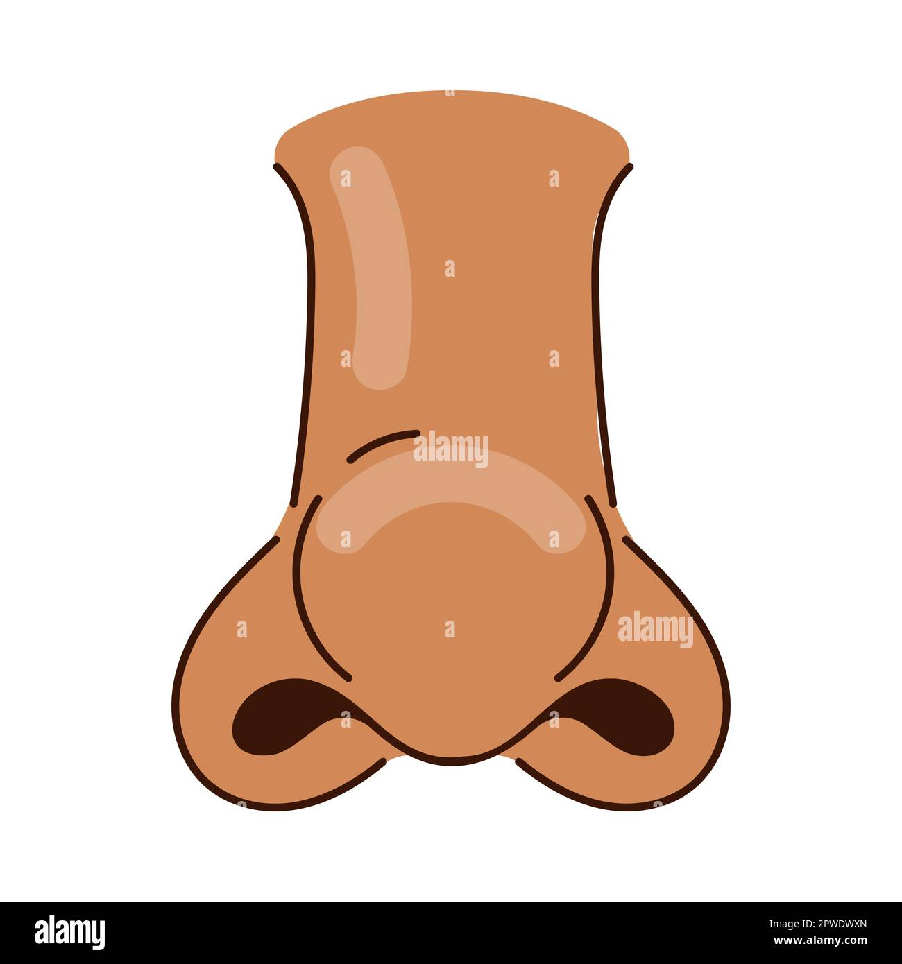 Wide nose of Black person with round tip cartoon illustration Stock ...