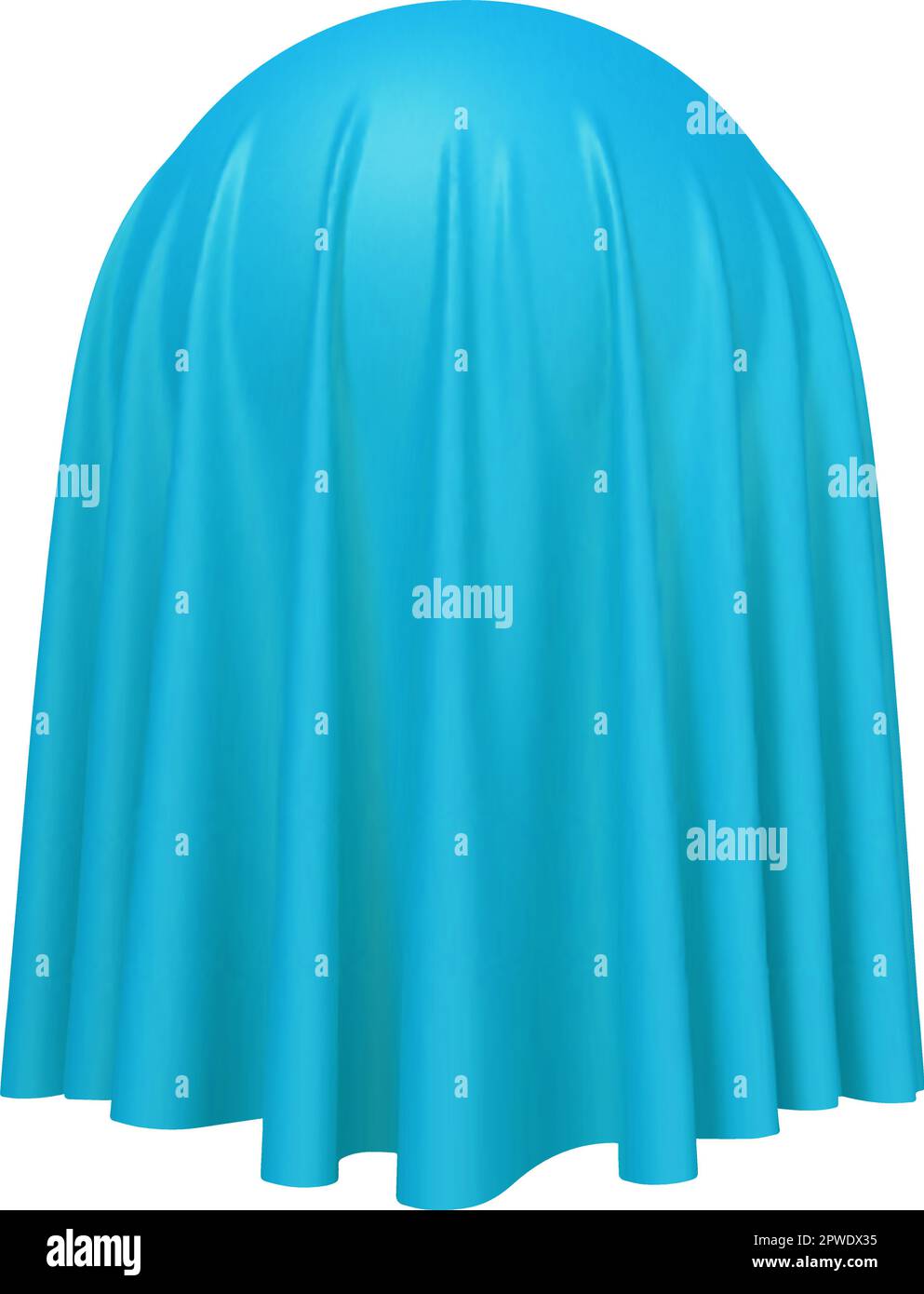 Ball or sphere covered with blue fabric isolated on white background ...