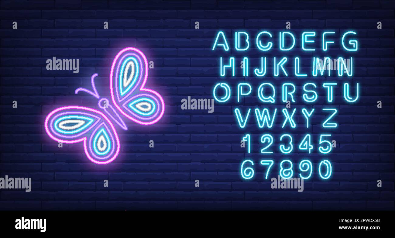 Bright butterfly neon sign Stock Vector Image & Art - Alamy