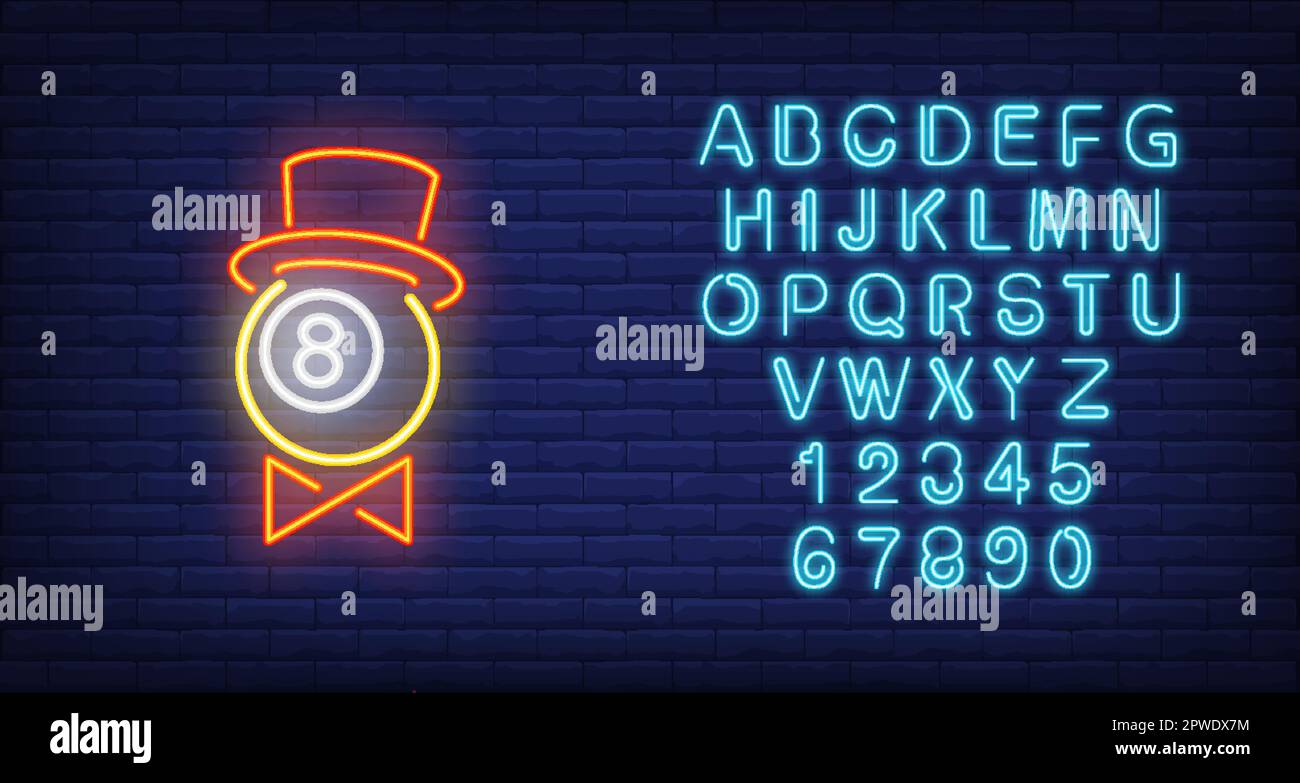 Eight-ball neon sign Stock Vector Image & Art - Alamy