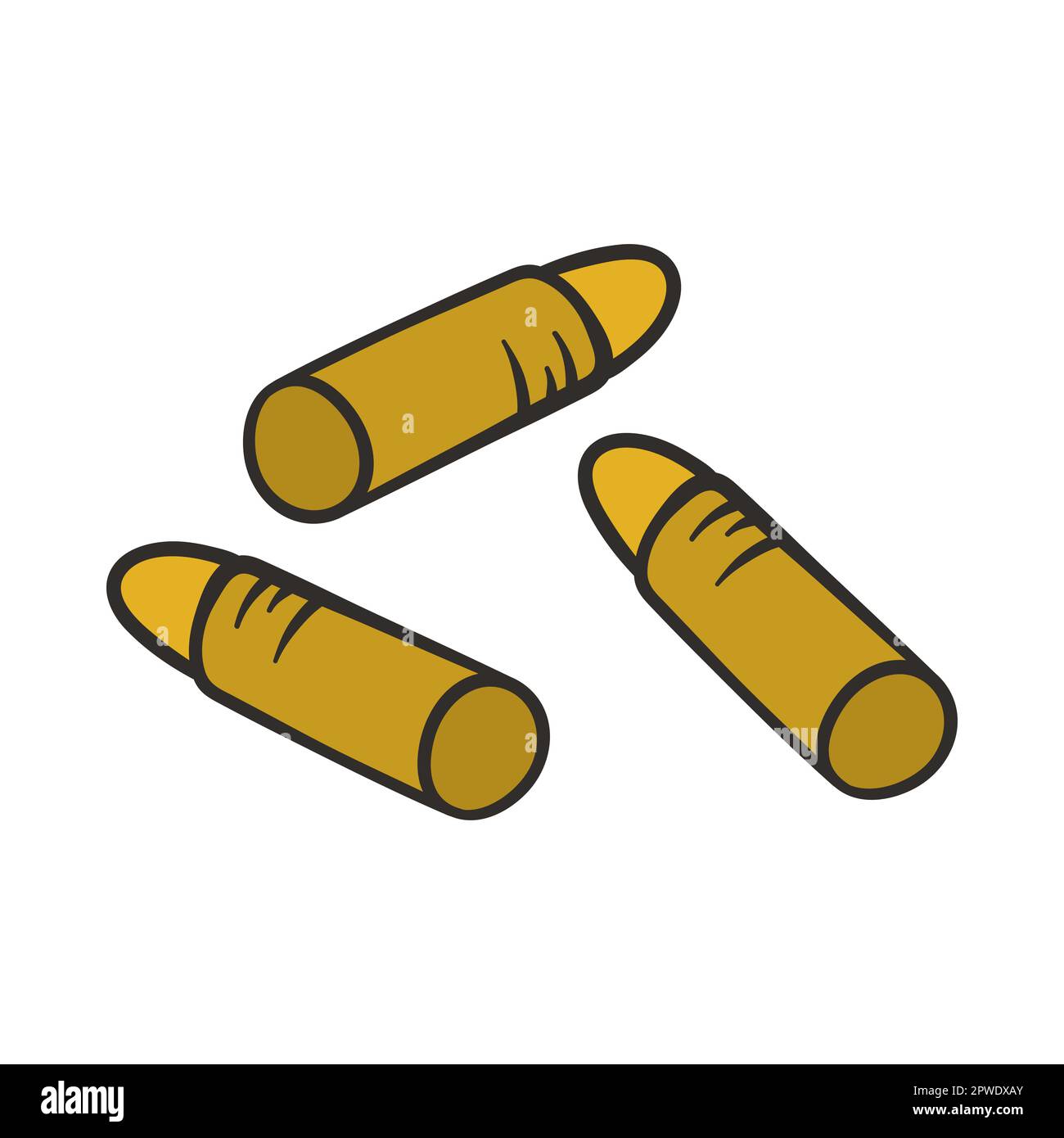 Military gold bullets doodle cartoon illustration Stock Vector Image ...