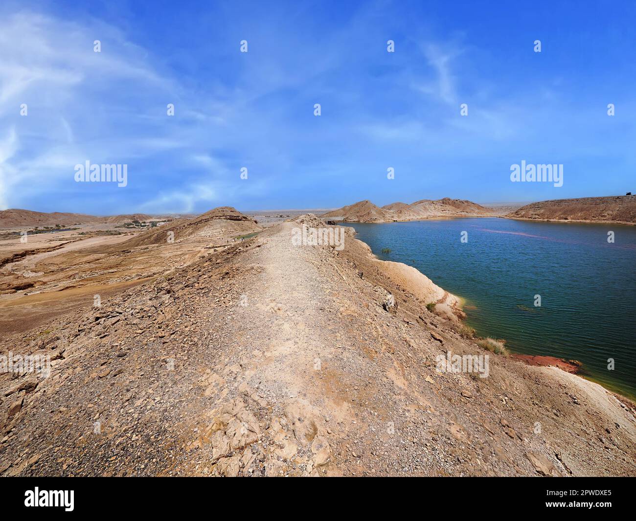 Lake Eshet Hadassa in the heart of the Faran Desert. Israel Stock Photo ...