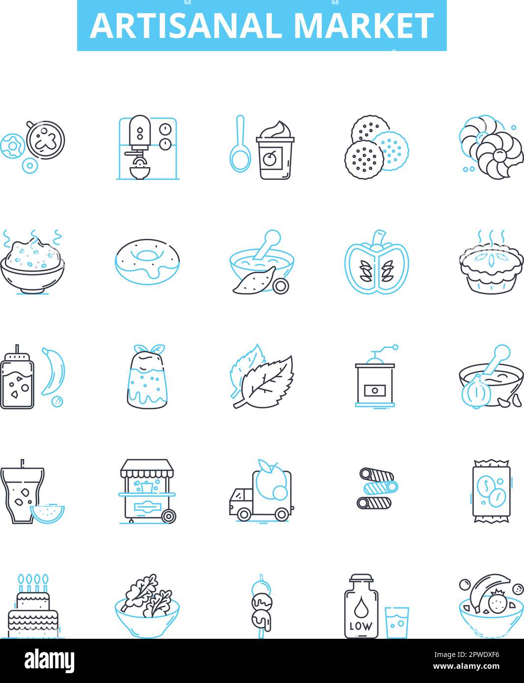 Artisanal market vector line icons set. artisanal, market, artisan ...