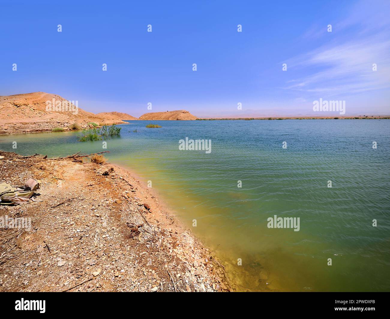 Lake Eshet in the heart of the Faran Desert. Israel. Paran desert Stock ...