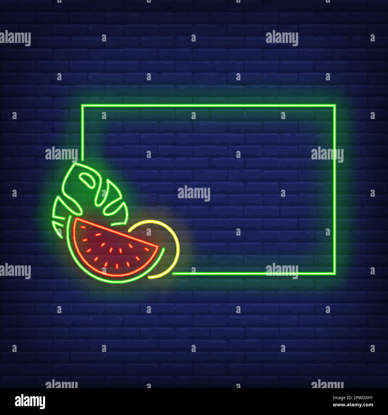 Green glowing frame neon sign Stock Vector Image & Art - Alamy