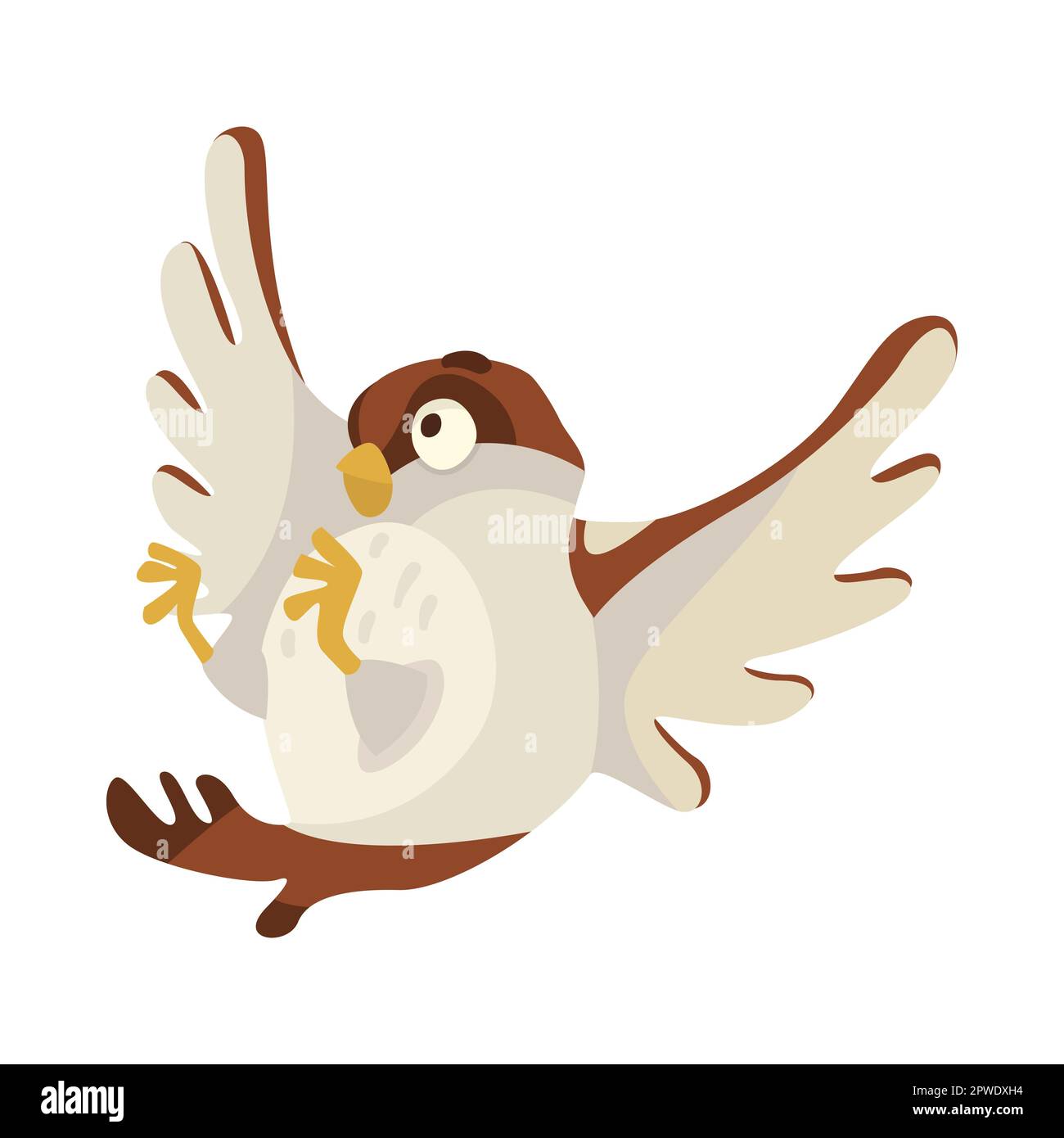 Worried sparrow falling cartoon illustration Stock Vector Image & Art ...
