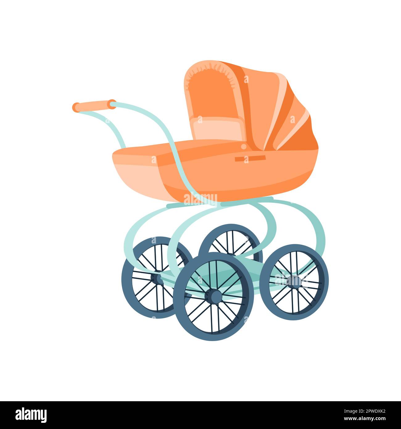 Orange stroller for babies vector illustration Stock Vector Image & Art ...
