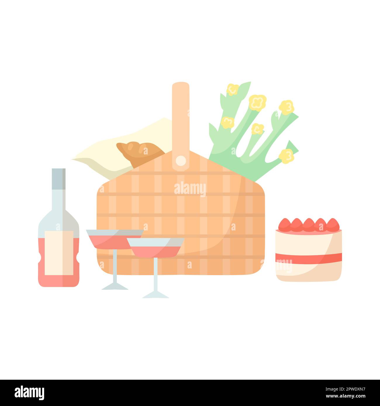 Food basket alcohol Stock Vector Images - Alamy