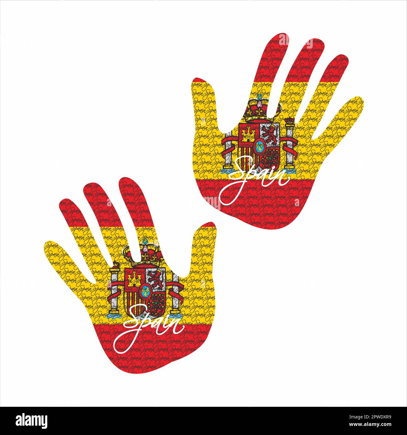 Hand drawn vector illustration with spain flag pattern great for poster, magazine and web design ...